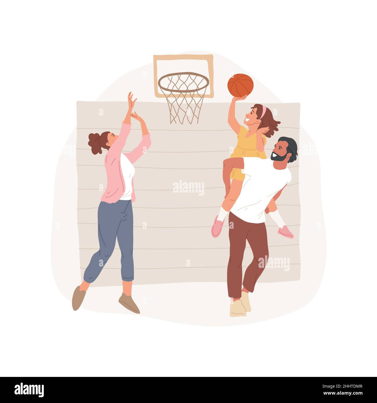 Basketball isolated cartoon vector illustration. A hoop on the garage ...