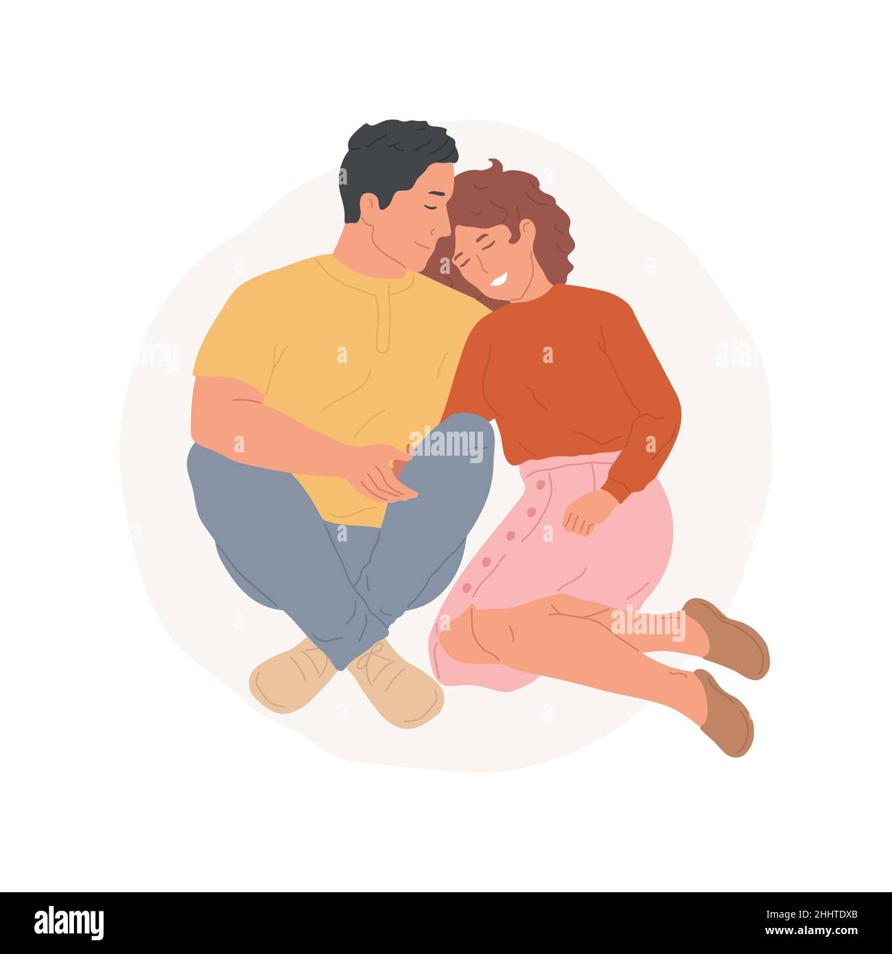 Parents alone time abstract concept vector illustration. Couple sitting ...