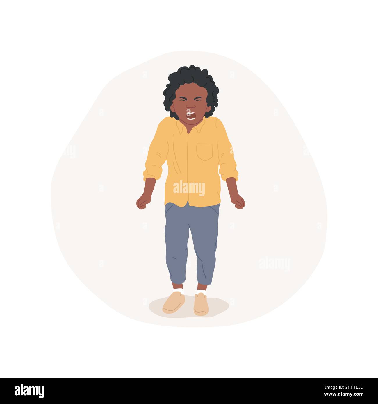 Anger isolated cartoon vector illustration. Little boy feeling angry ...