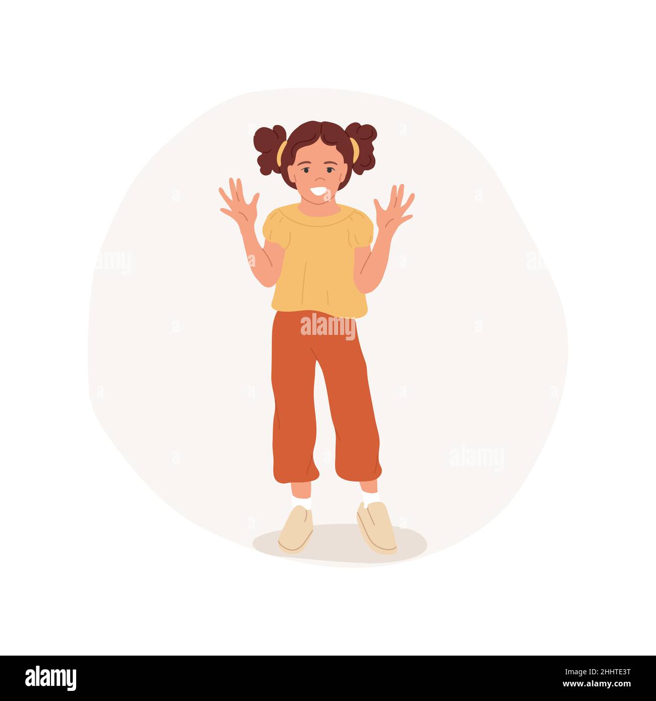 Surprise isolated cartoon vector illustration. Surprised girl with big ...