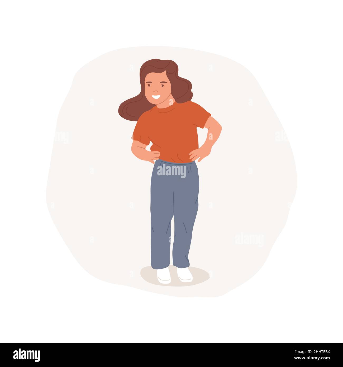 Satisfaction isolated cartoon vector illustration. Satisfied girl ...