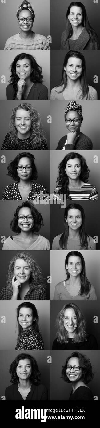 Group of beautiful people in a collage Stock Photo - Alamy