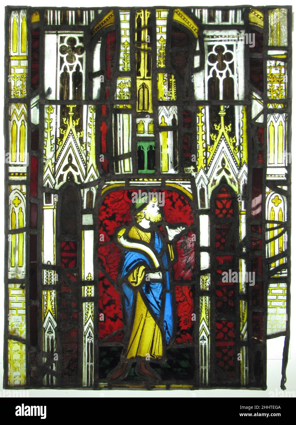 Panel with Standing Figure under Architectural Detail 14th century ...