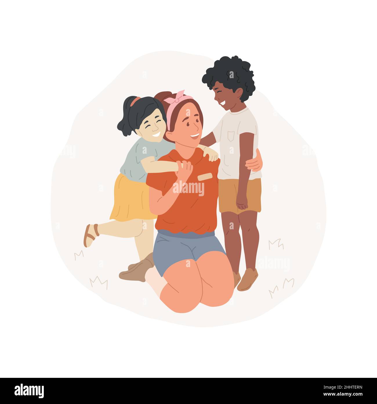 Camp counselor isolated cartoon vector illustration. Happy teenage girl ...