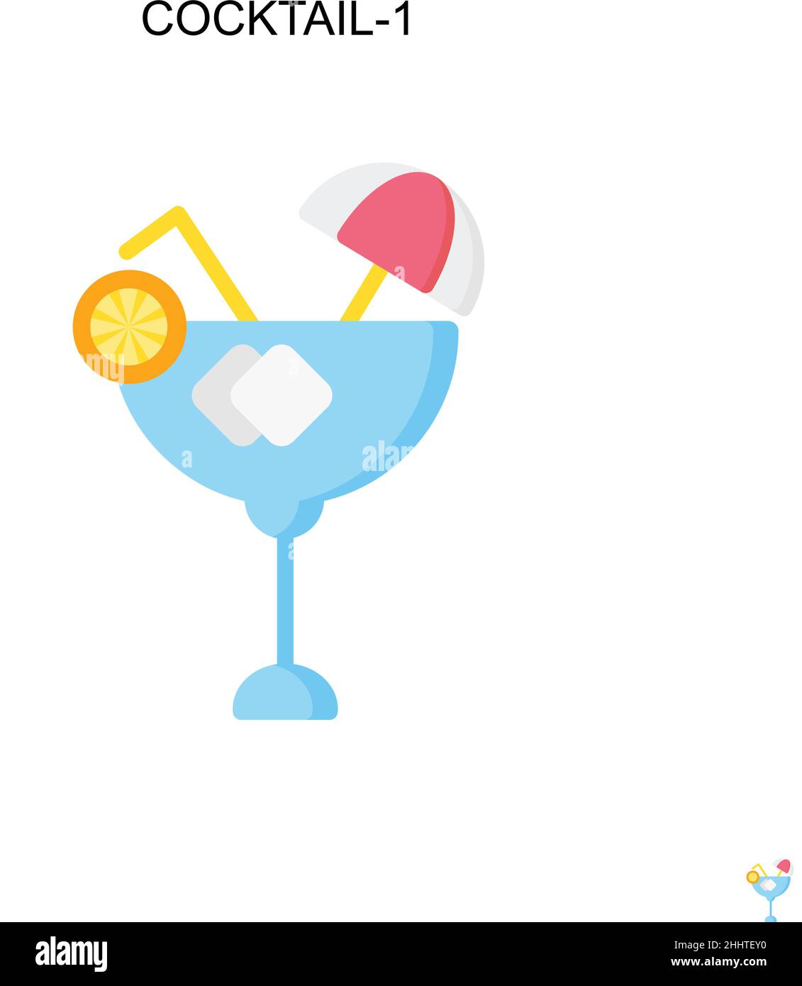 Cocktail-1 Simple vector icon.Perfect color modern pictogram on ...