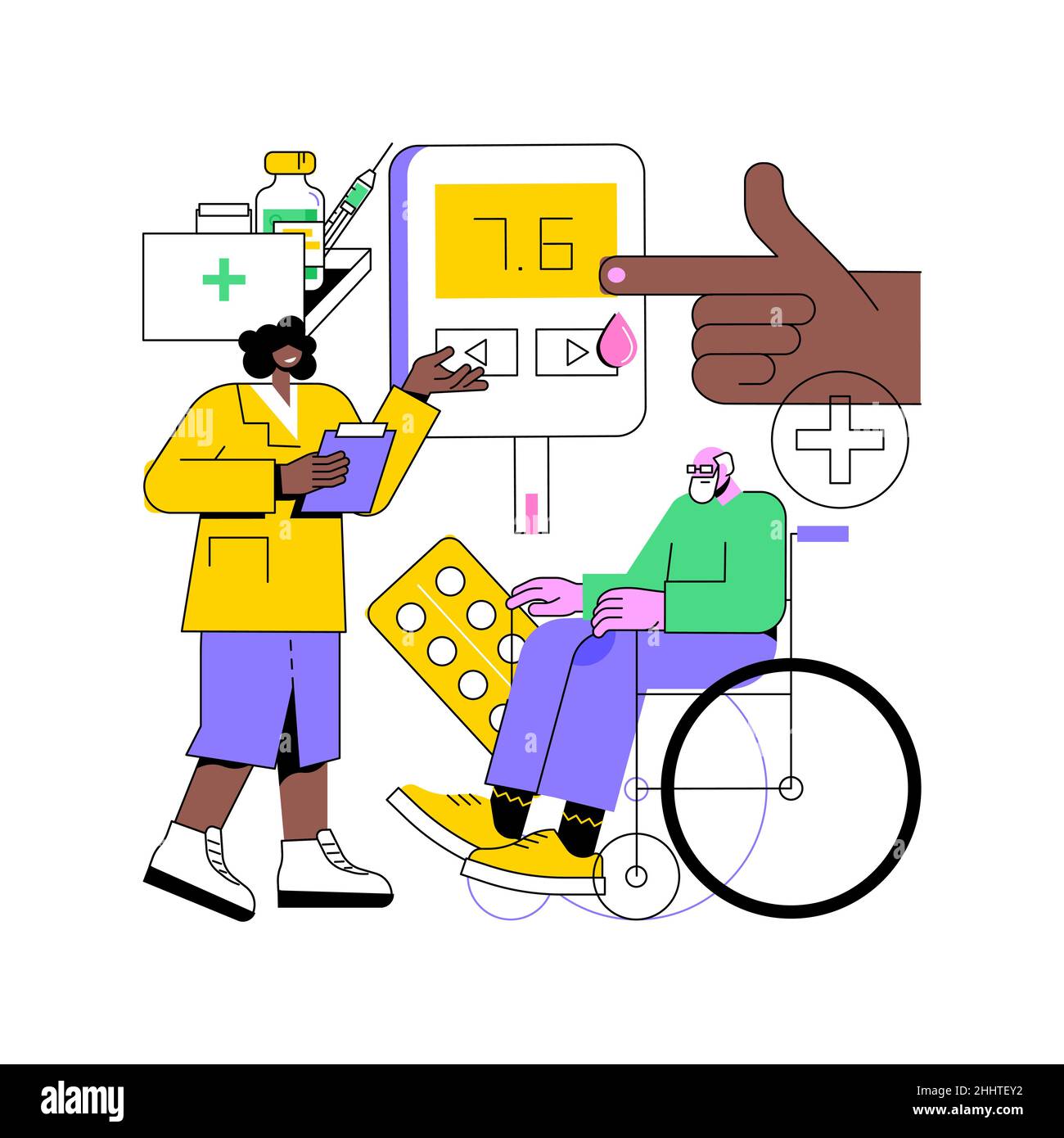 Diabetes mellitus abstract concept vector illustration. Insulin ...