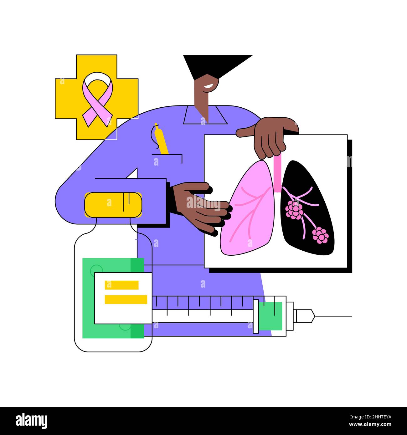 Lung cancer abstract concept vector illustration. Oncology early stage ...