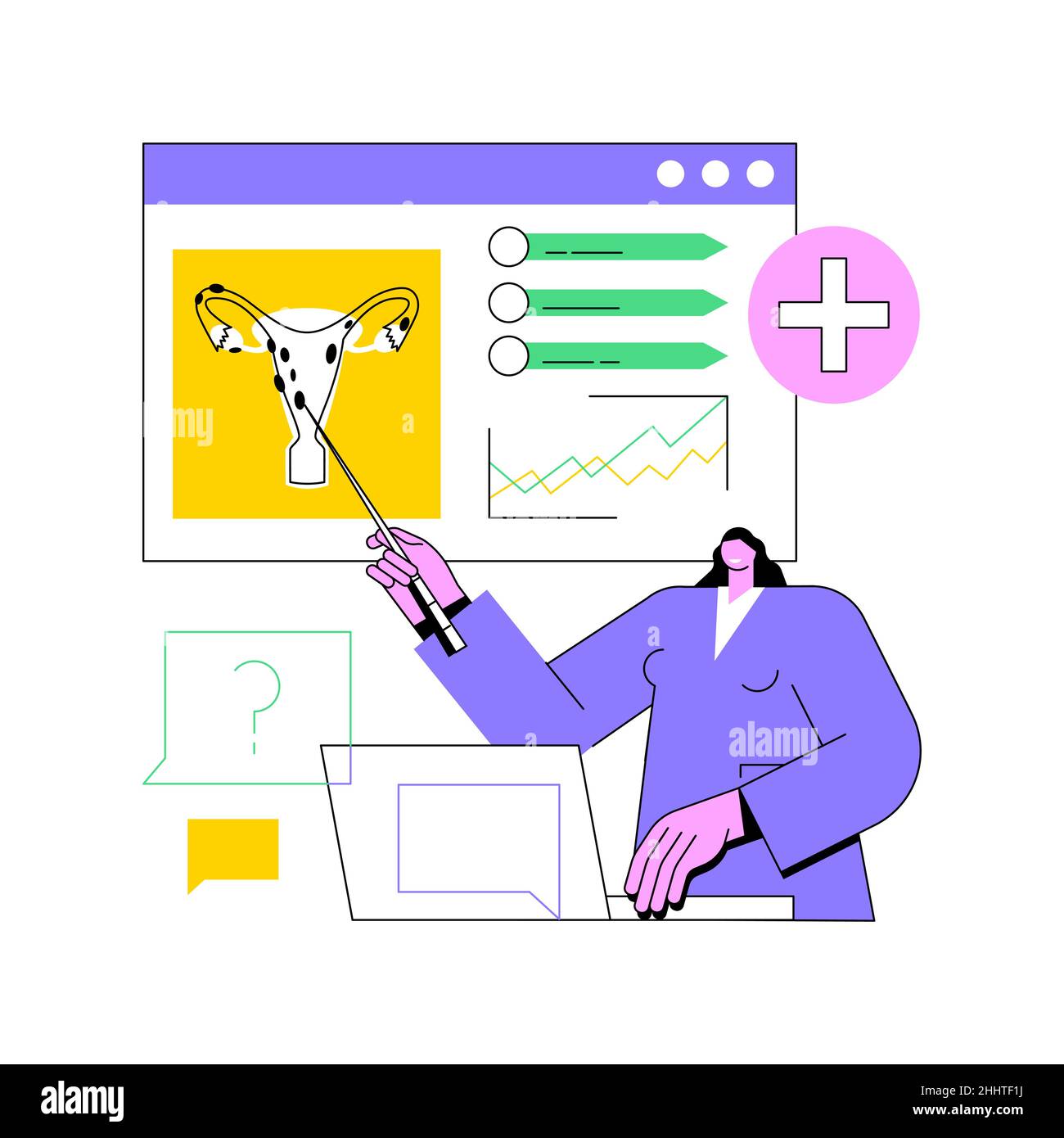Endometriosis abstract concept vector illustration. Endometrium ...