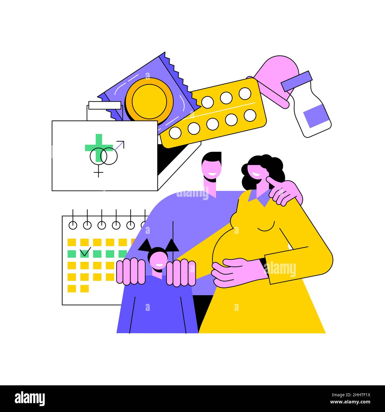 Family planning abstract concept vector illustration. Reproductive ...