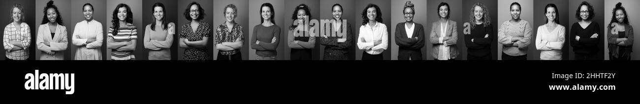 Group of people in a collage Stock Photo - Alamy