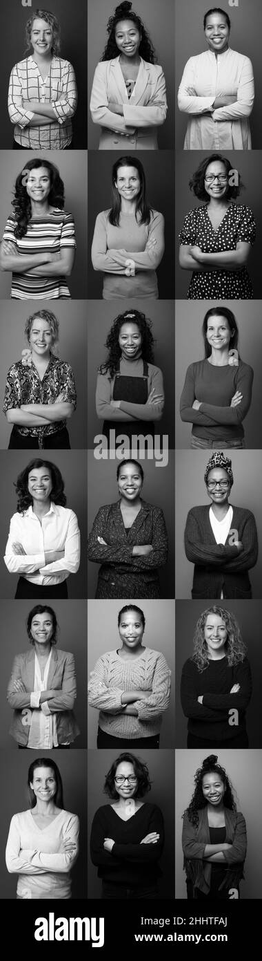 Group of people in a collage Stock Photo - Alamy