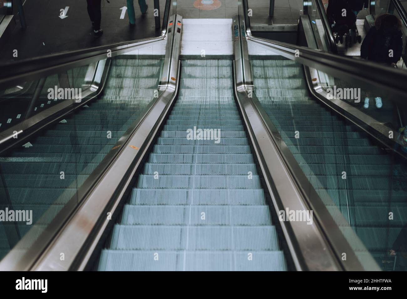Closeup of an escalator Stock Photo - Alamy