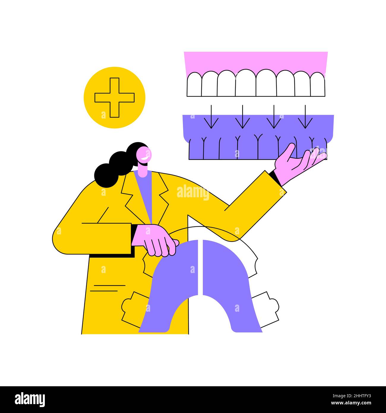 Dental tooth plate abstract concept vector illustration. Single tooth ...