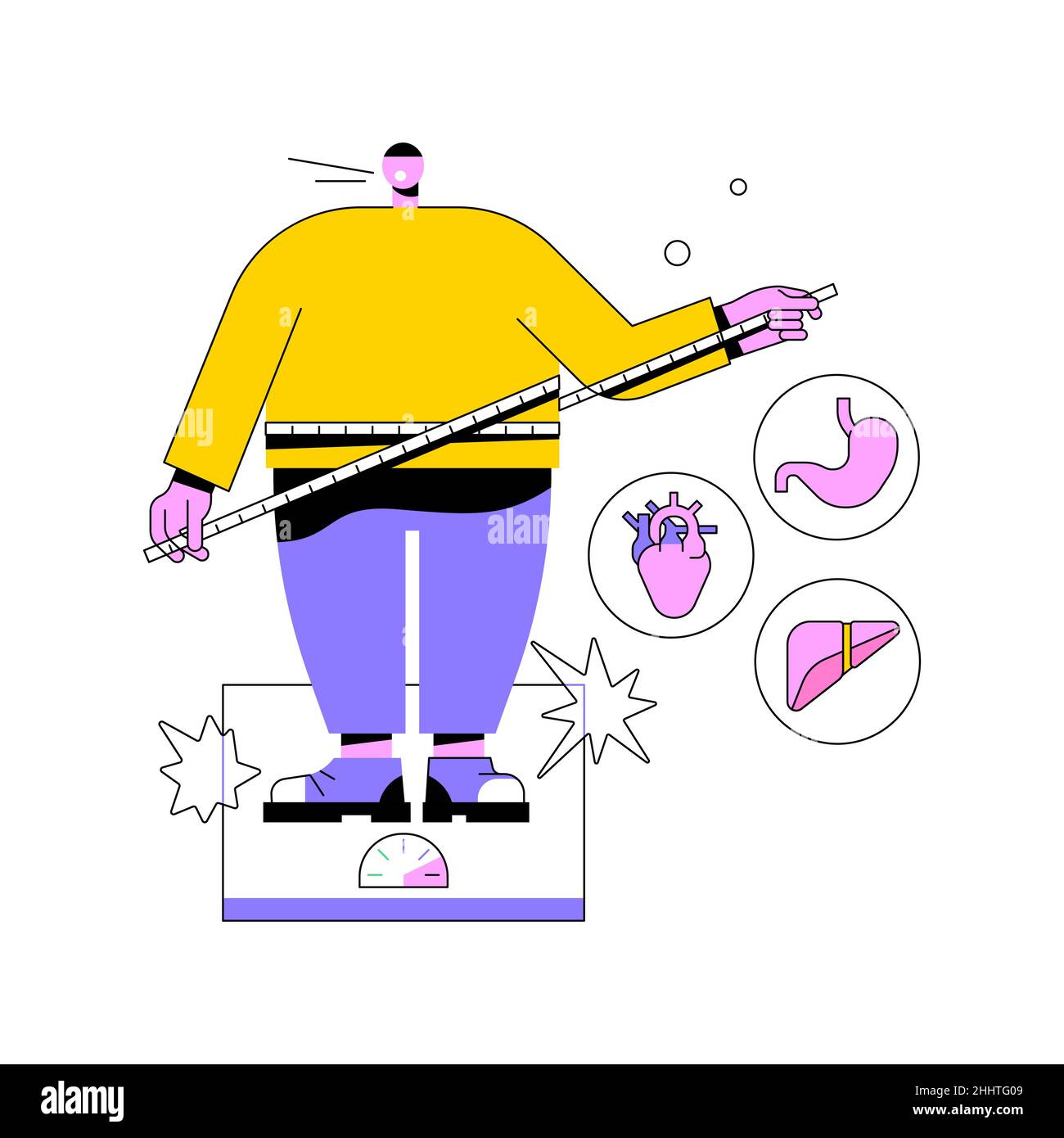 Obesity health problem abstract concept vector illustration. Obesity ...