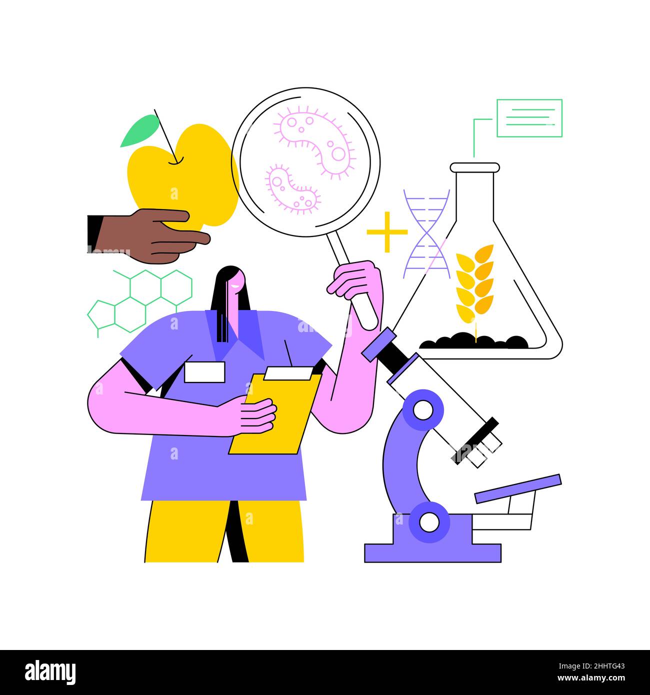 Genetically modified plants abstract concept vector illustration. Genetically modified crops, GM ...