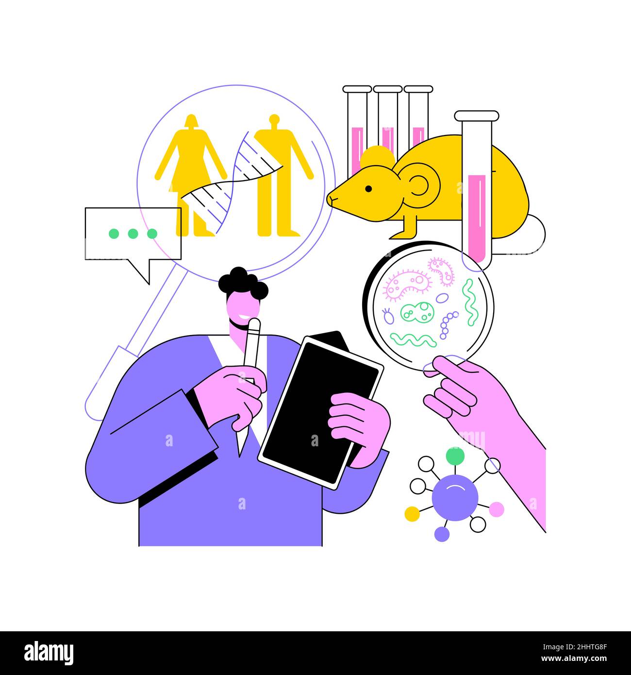 Genetically modified organism abstract concept vector illustration. Genetically modified food ...