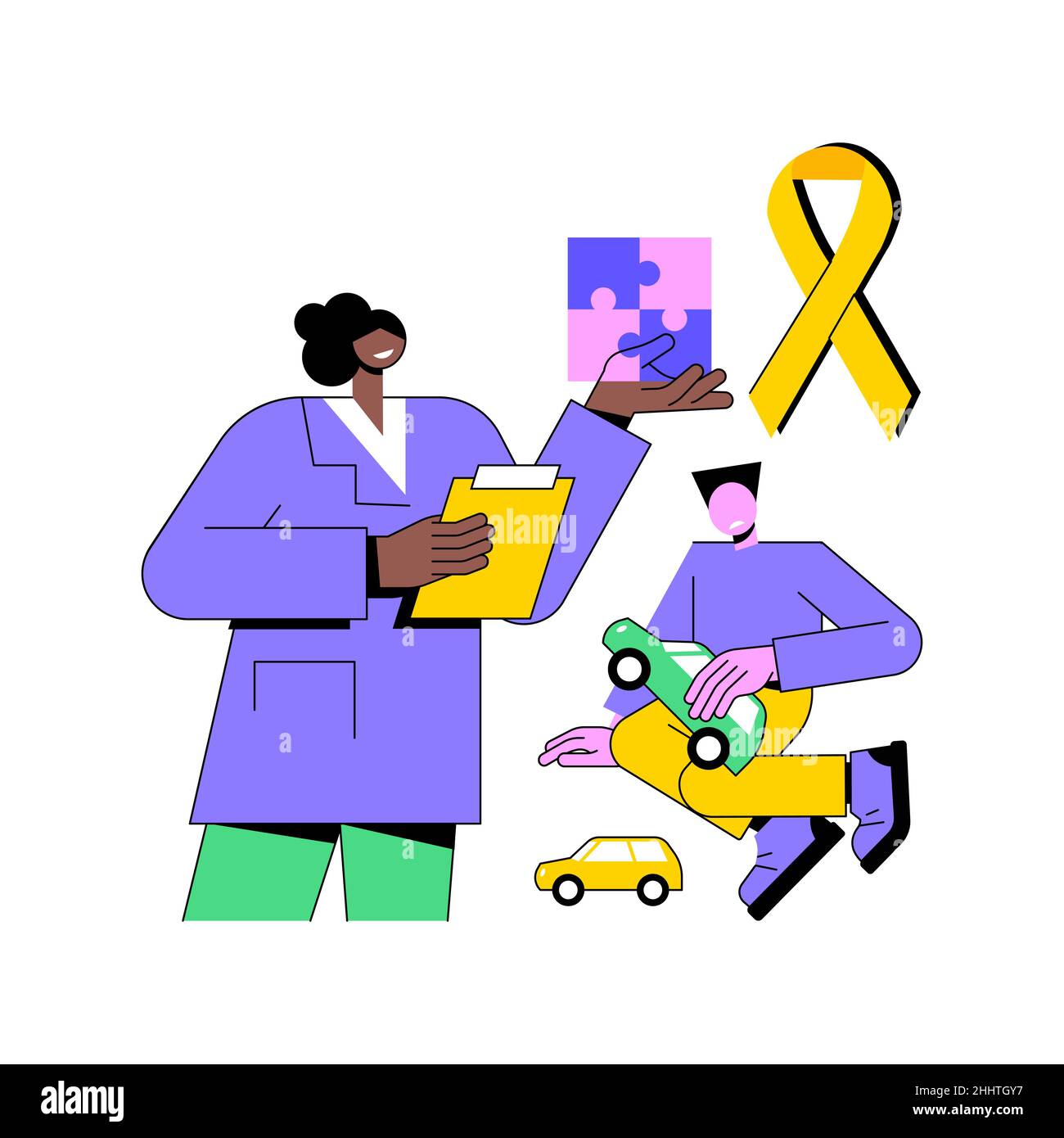 Autism treatment abstract concept vector illustration. Autism therapy ...
