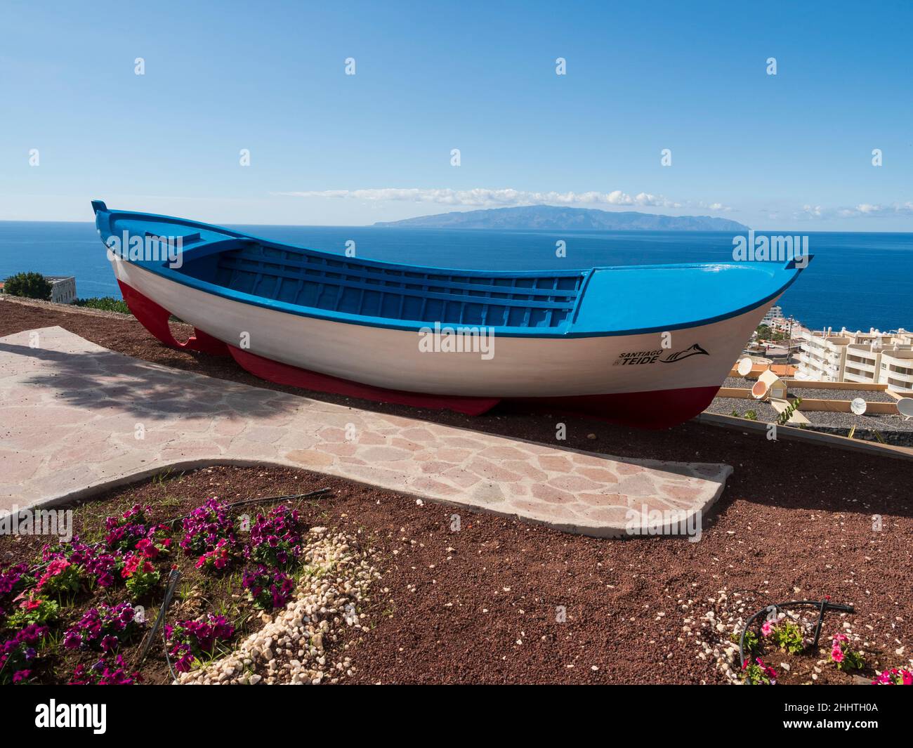 Puerto Santiago, Tenerife - the Archipenque Boat, in a small park off ...