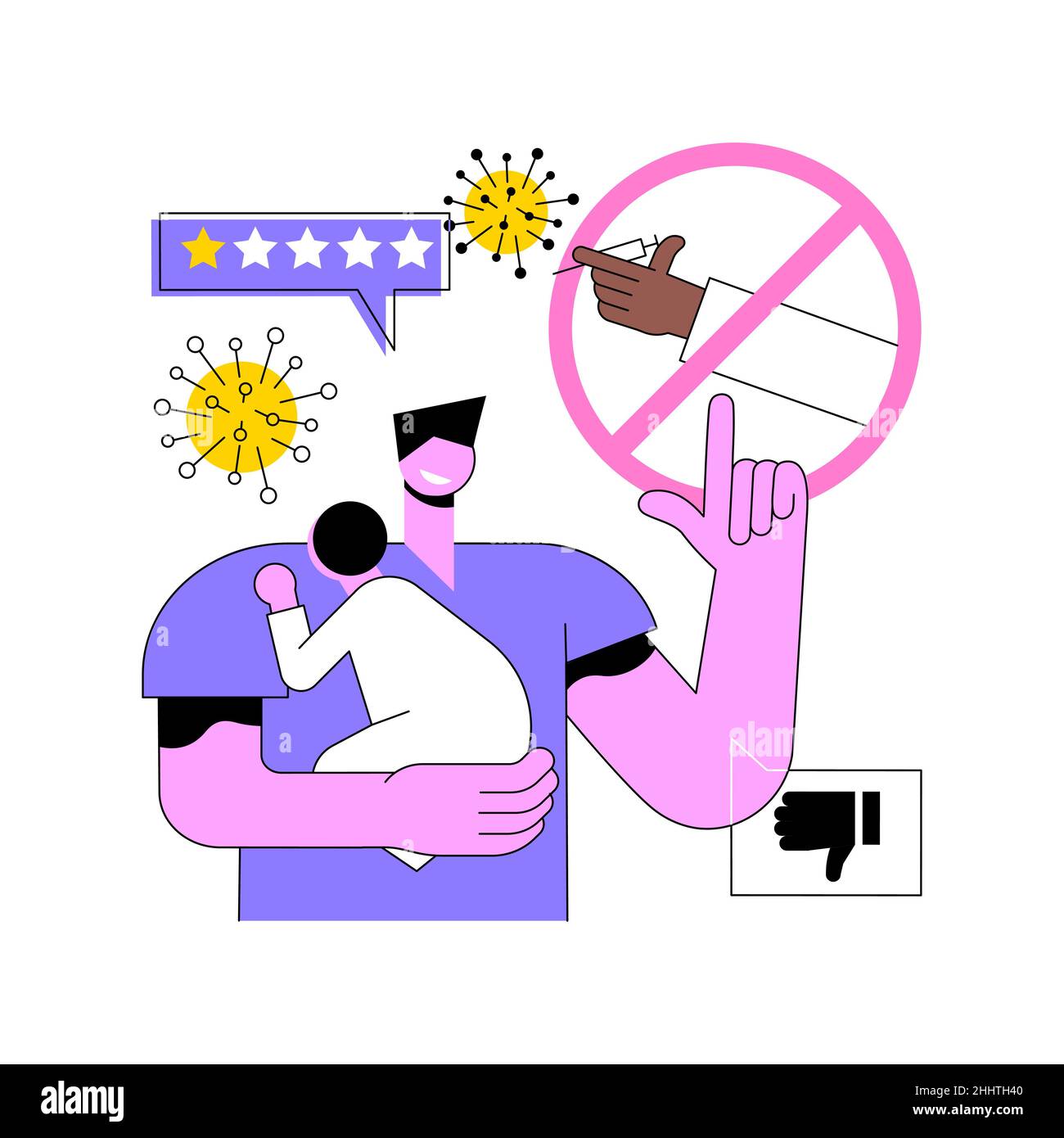 Refusal of vaccination abstract concept vector illustration. Vaccine ...