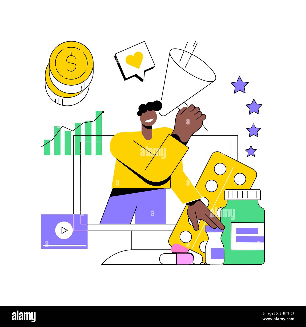 Pharmaceutical marketing abstract concept vector illustration ...