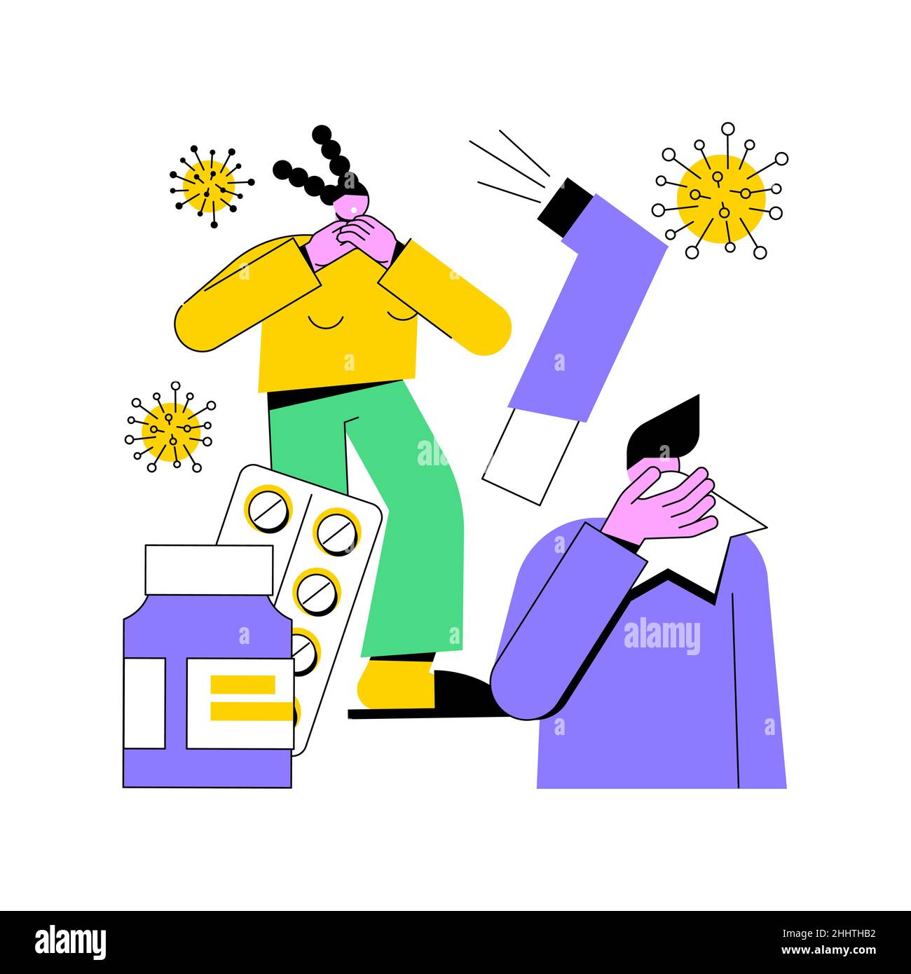 Allergic diseases abstract concept vector illustration. Atopic allergy ...