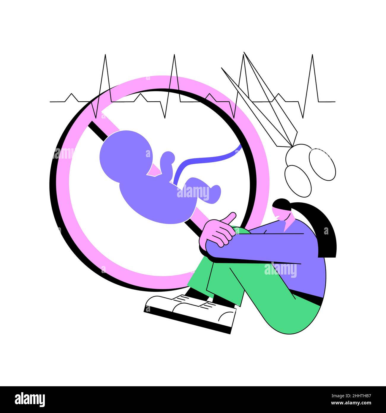Abortion abstract concept vector illustration. Ending pregnancy ...
