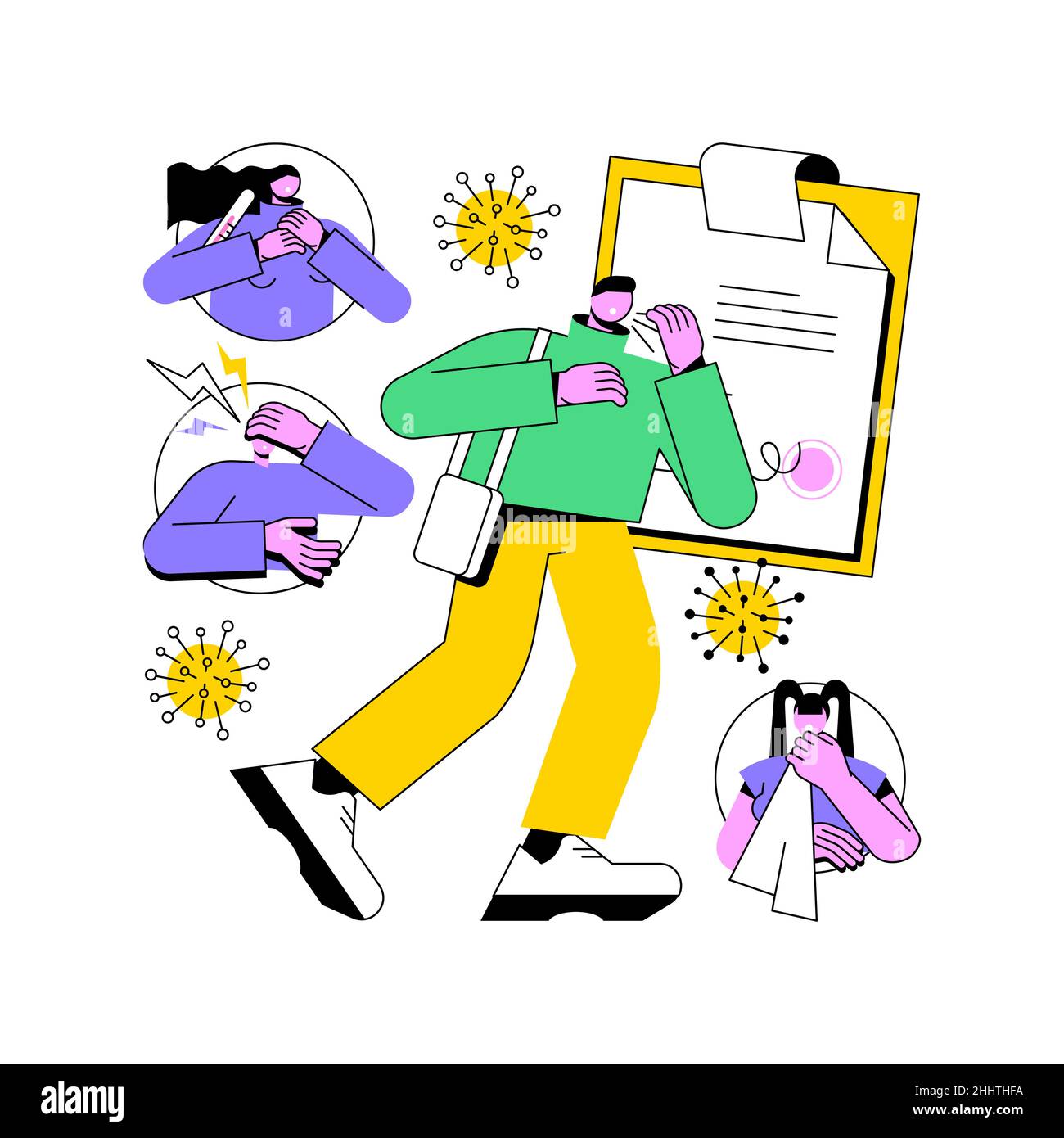 Coronavirus symptoms abstract concept vector illustration. Coronavirus ...