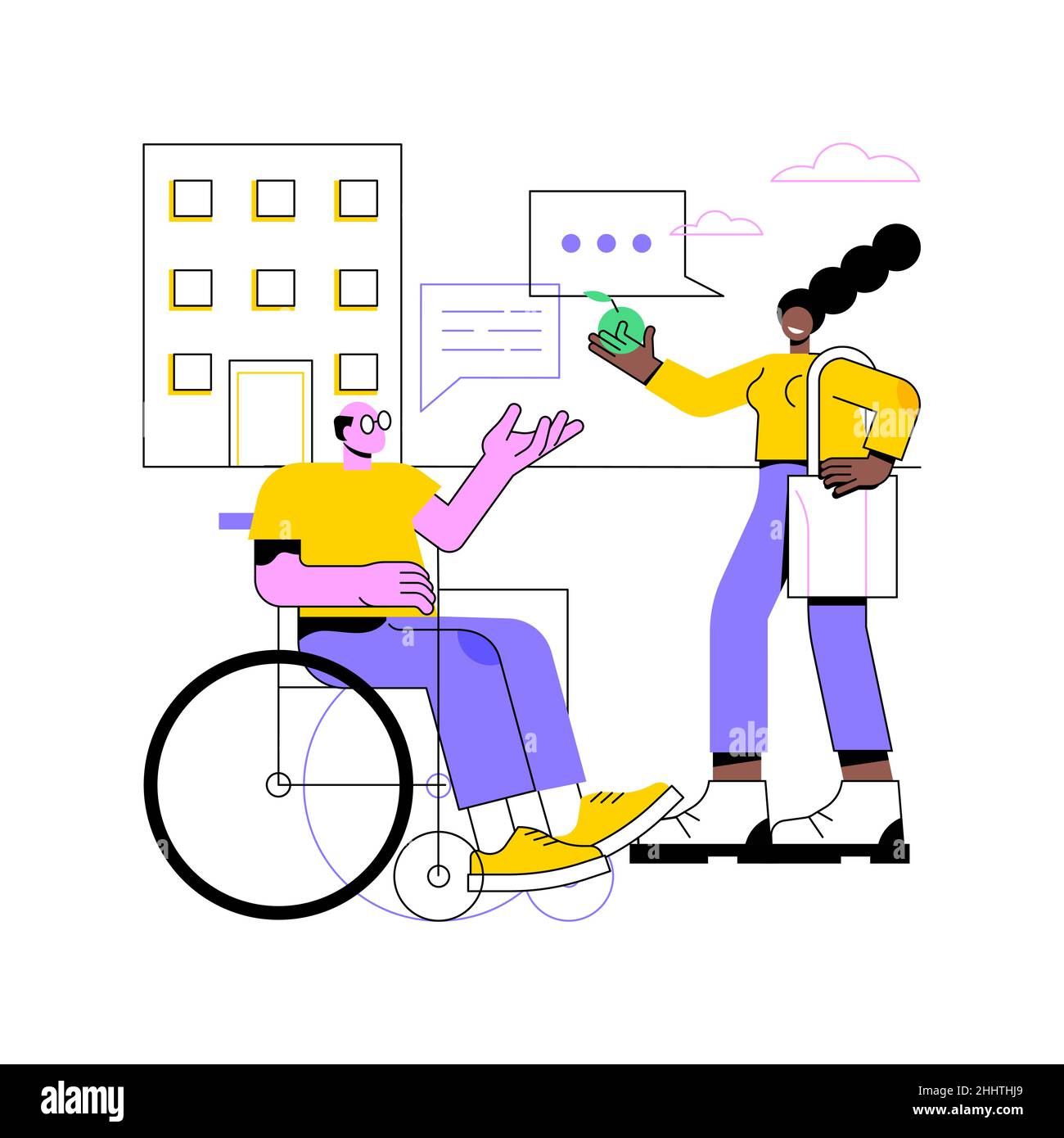 Social adaptation of disabled people abstract concept vector ...