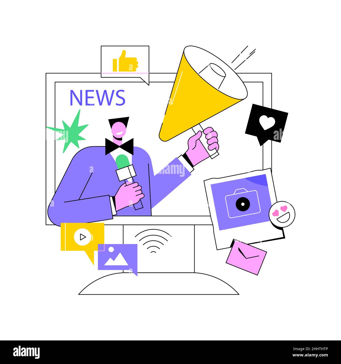Social media news and tips abstract concept vector illustration. Social ...