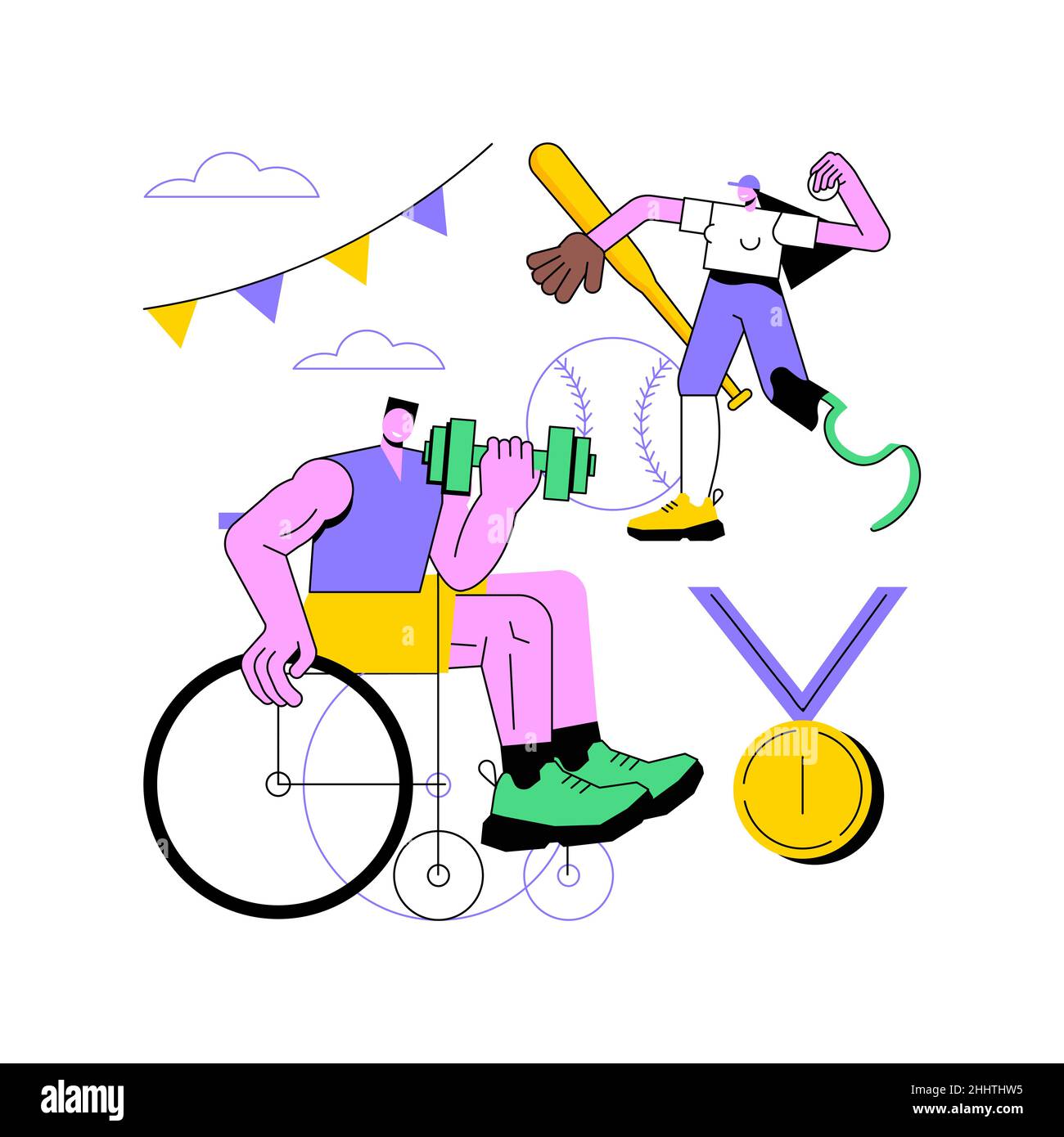 Disabled sports abstract concept vector illustration. Disabled games ...