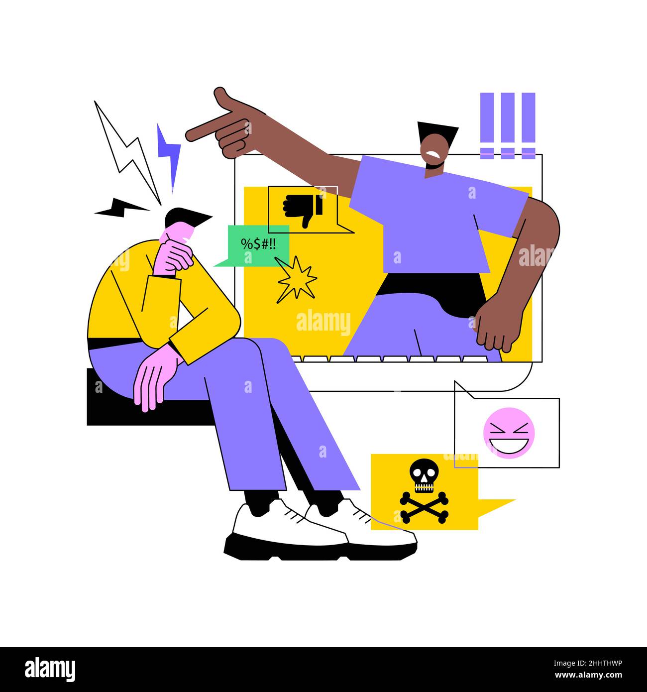 Internet criticism abstract concept vector illustration. Social media ...