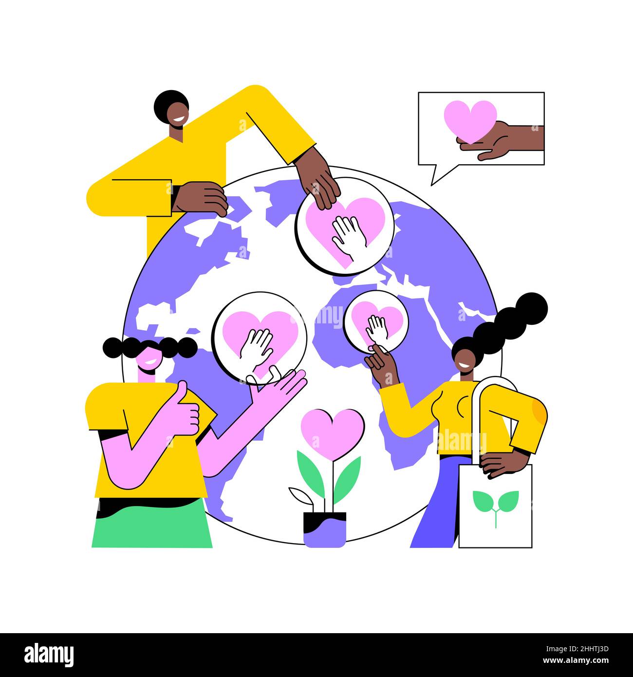 Social participation abstract concept vector illustration. Social ...