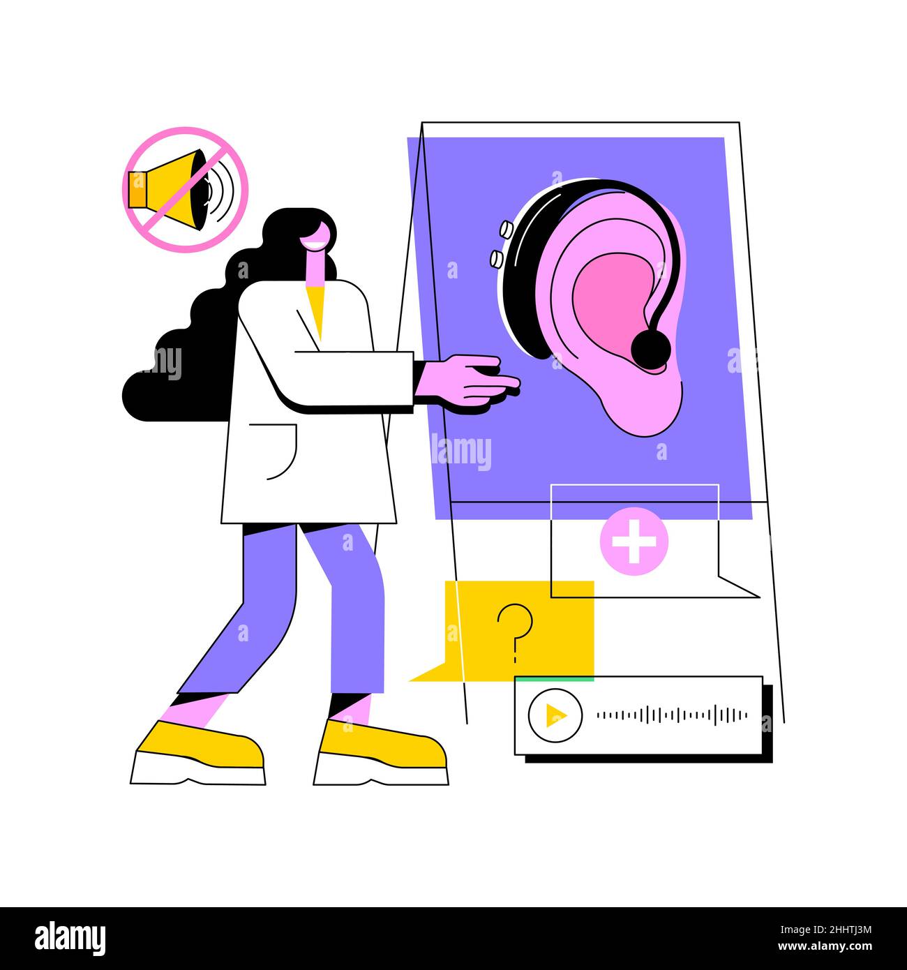 Assistive hearing device abstract concept vector illustration. Hearing ...