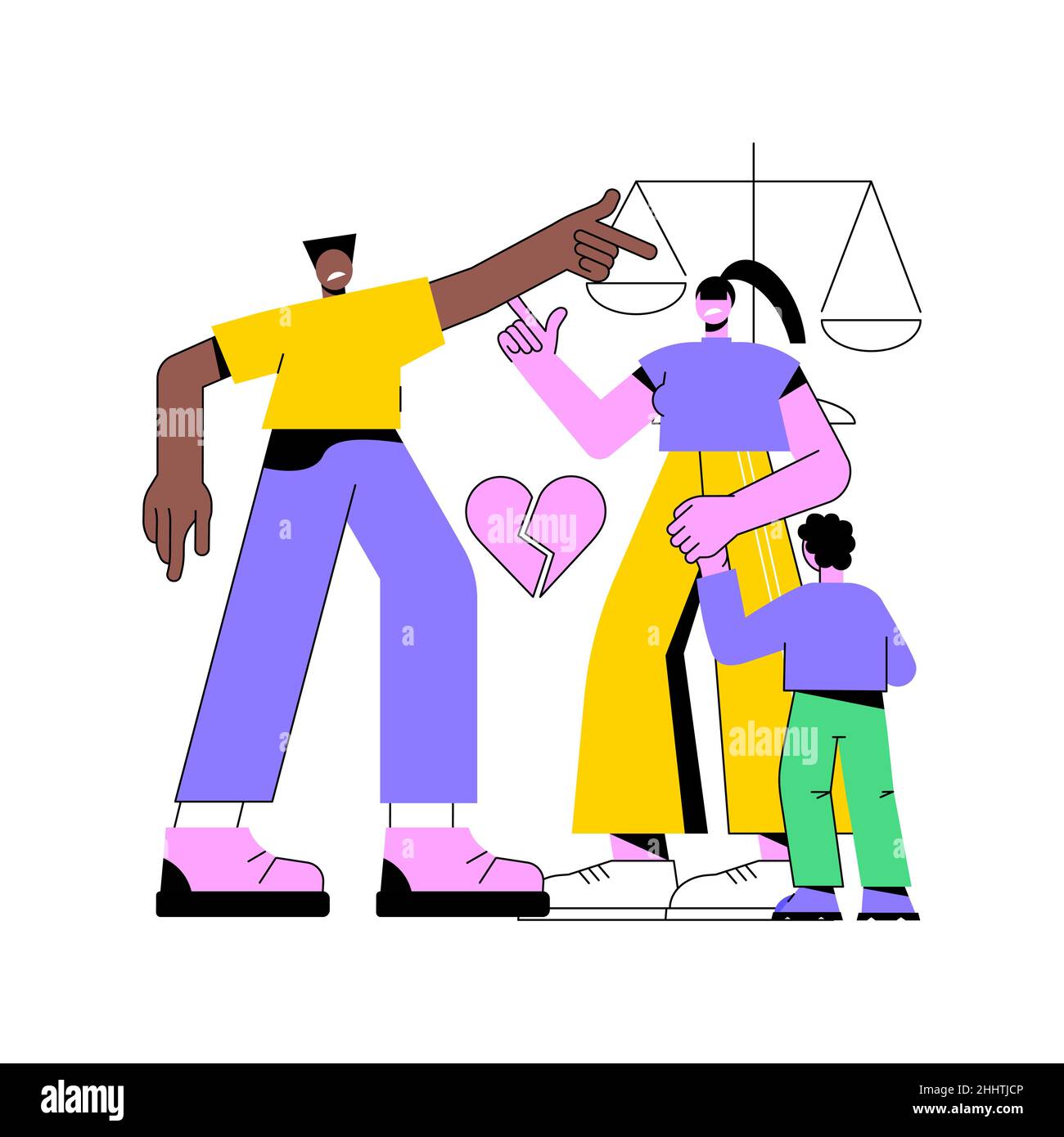 Child custody abstract concept vector illustration. Child cart ...