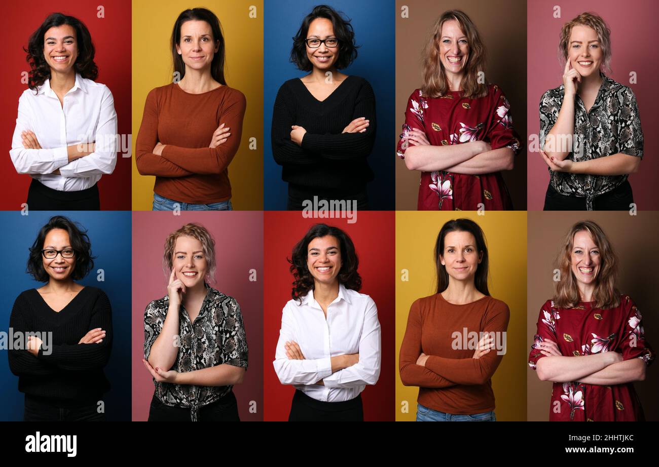 Group of beautiful people in a collage Stock Photo - Alamy