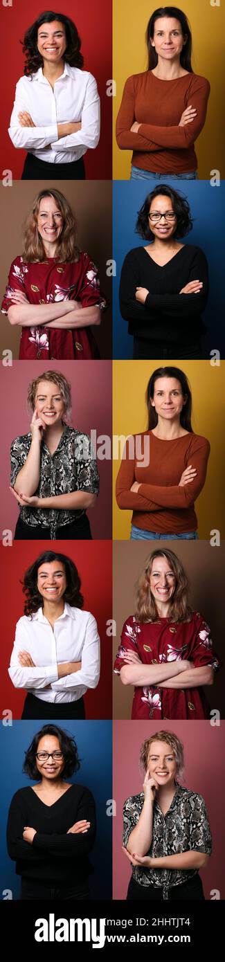 Group of beautiful people in a collage Stock Photo - Alamy