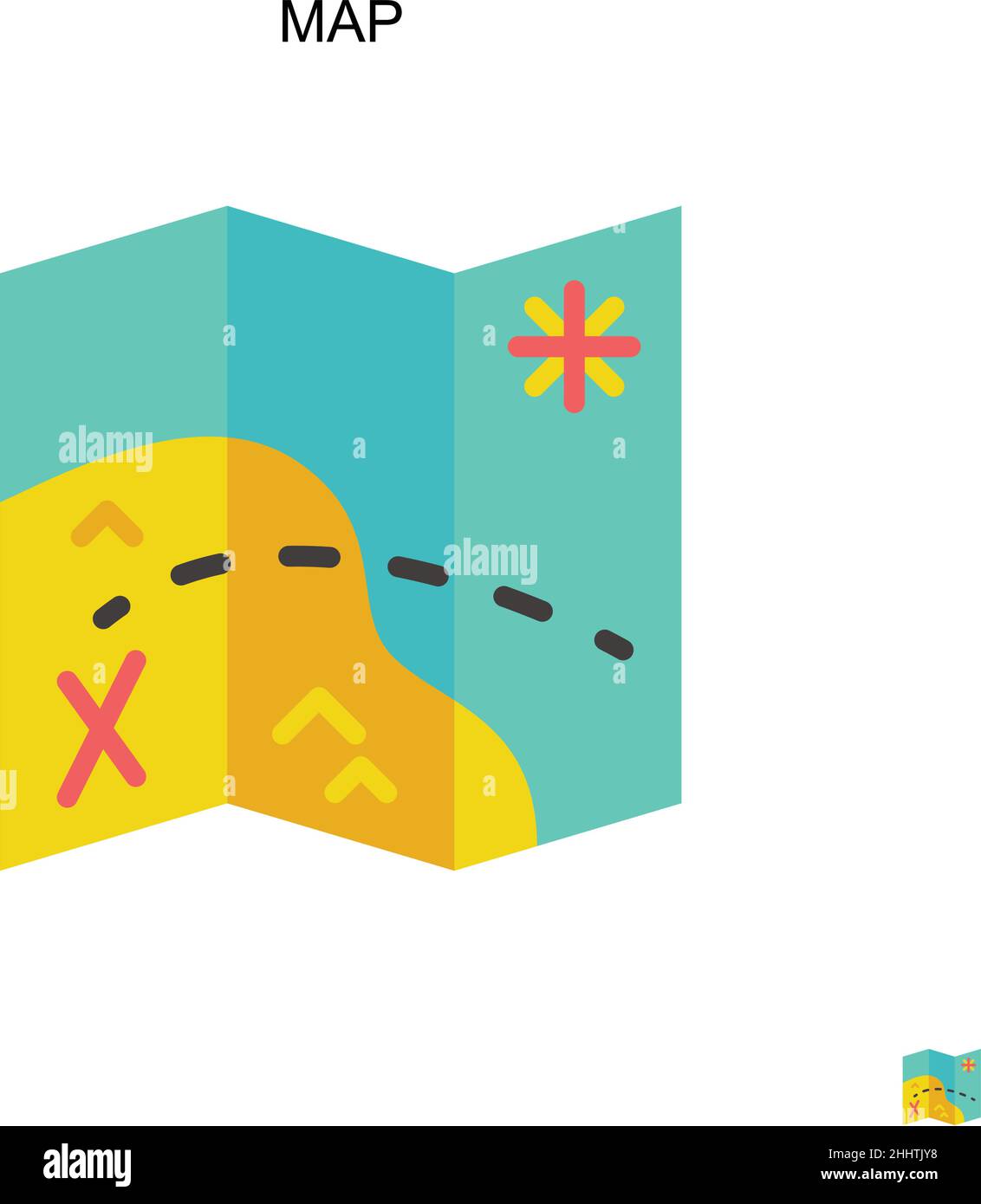 Map Simple vector icon.Perfect color modern pictogram on editable ...