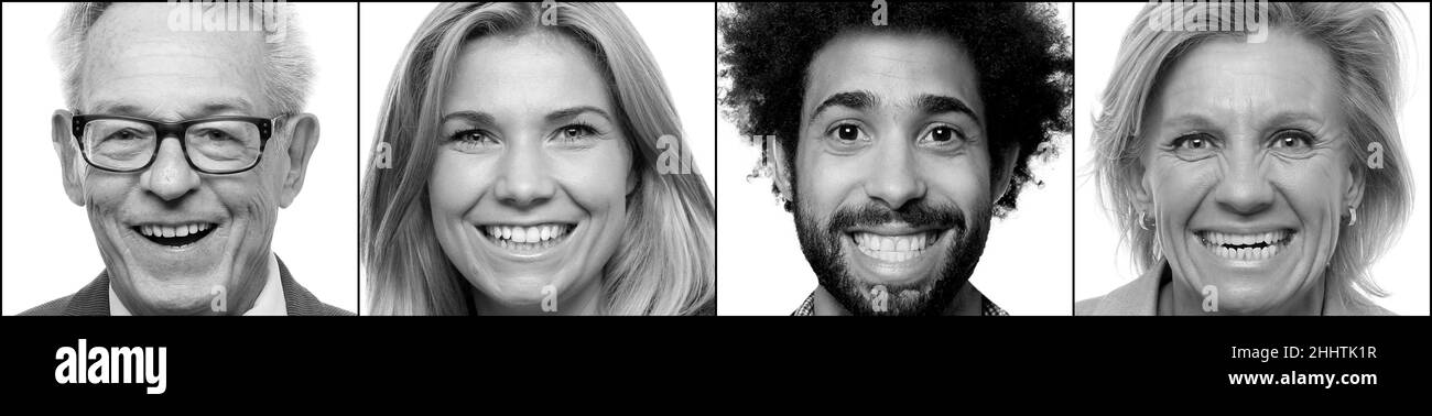 Group of people in a collage Stock Photo - Alamy