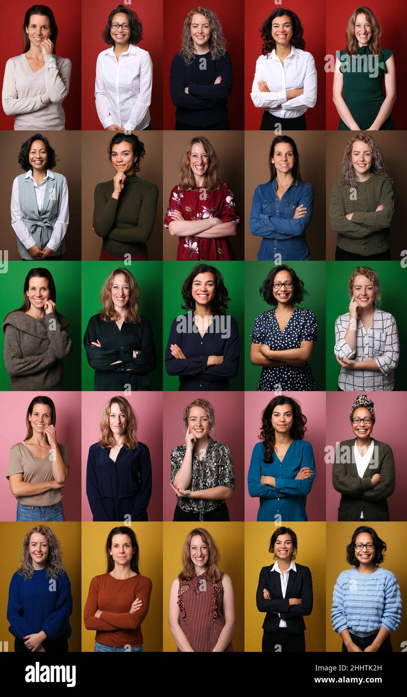 Group of beautiful people in a collage Stock Photo - Alamy