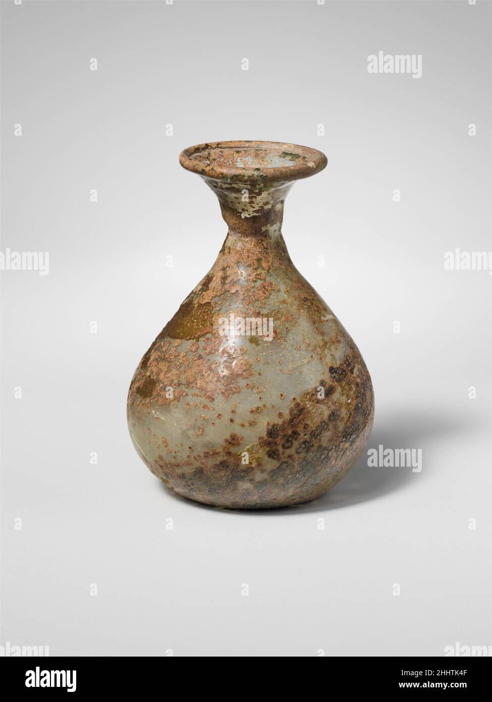 Glass flask 2nd–3rd century A.D. Roman Translucent pale blue green ...