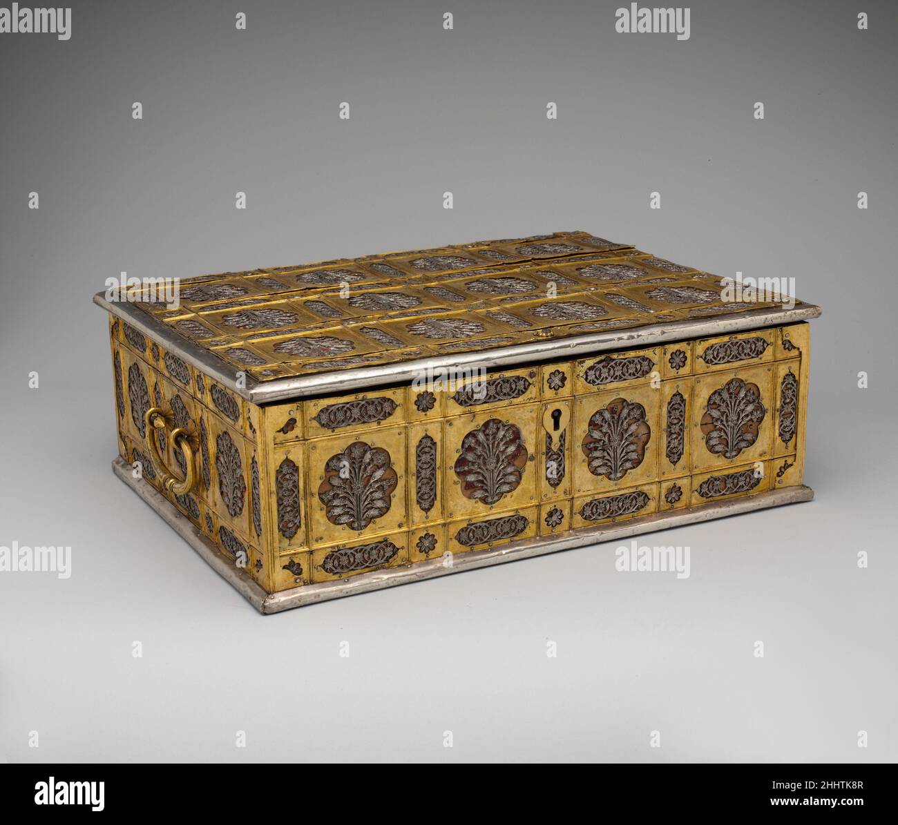Writing Box with Lattice and Flower Design mid-17th century The gilded ...