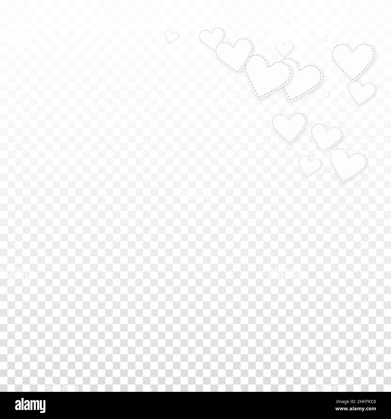 White heart love confettis. Valentine's day corner overwhelming ...