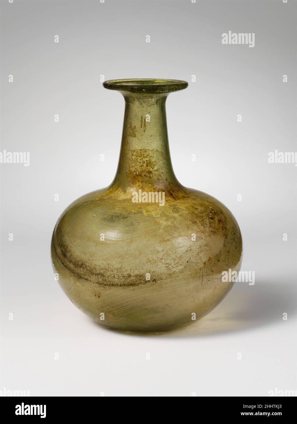 Glass bottle 2nd–3rd century A.D. Roman Translucent pale yellow green ...