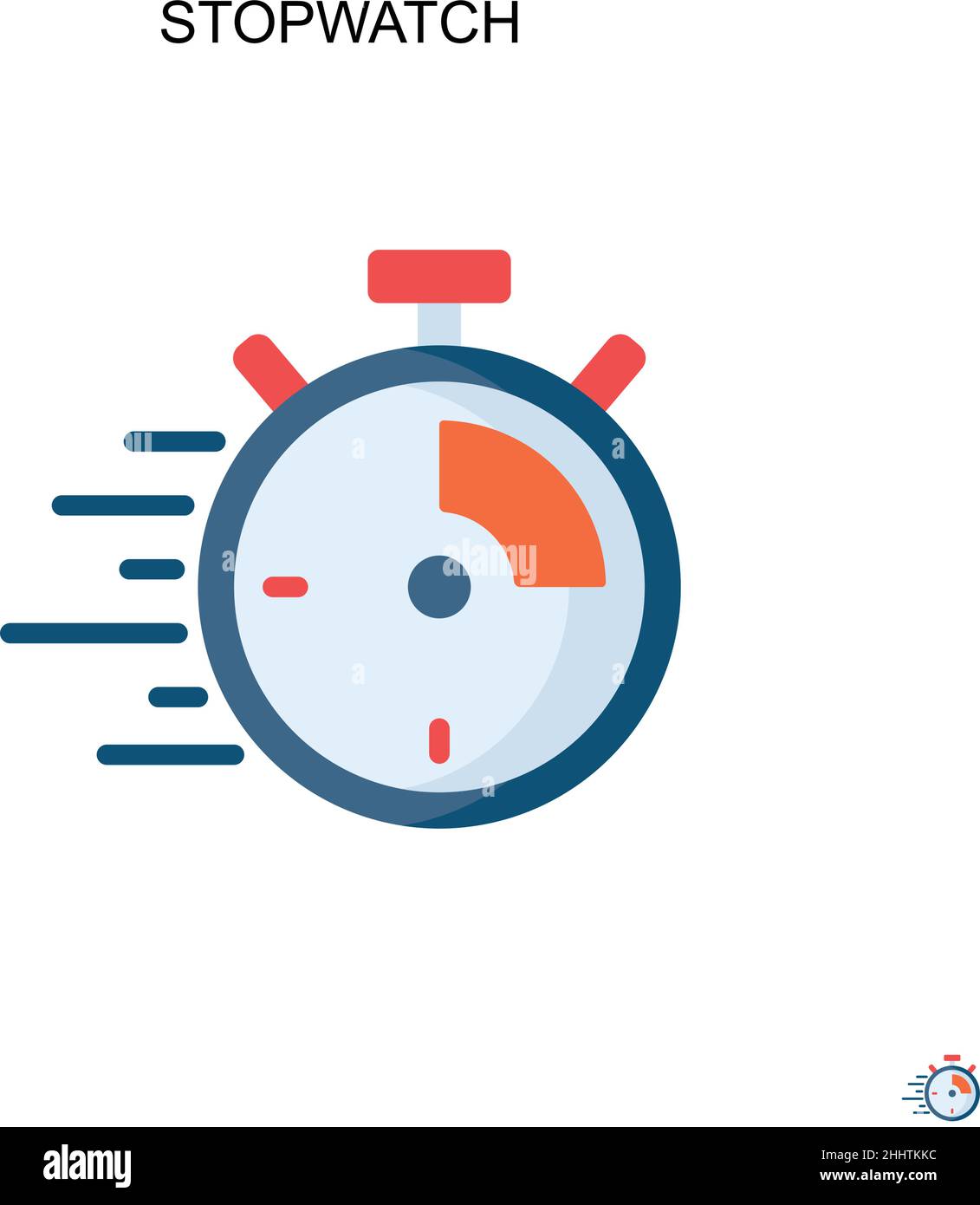 Stopwatch Simple vector icon.Perfect color modern pictogram on editable ...