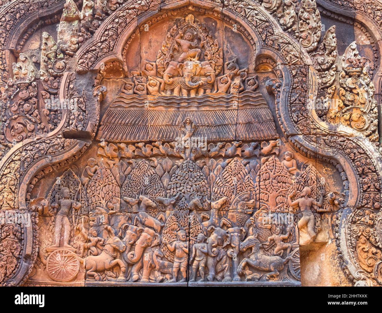 Fire in the Khandava Forest on a wall of the 'Citadel of the Women ...