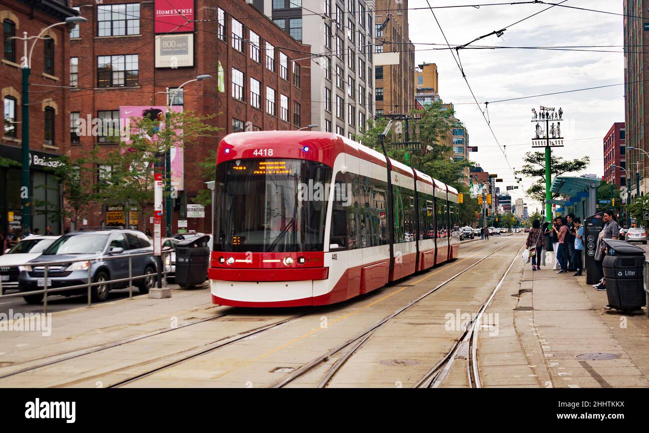 Toronto, Canada - 06 09 2018: A new Bombardier-made TTC streetcar on ...