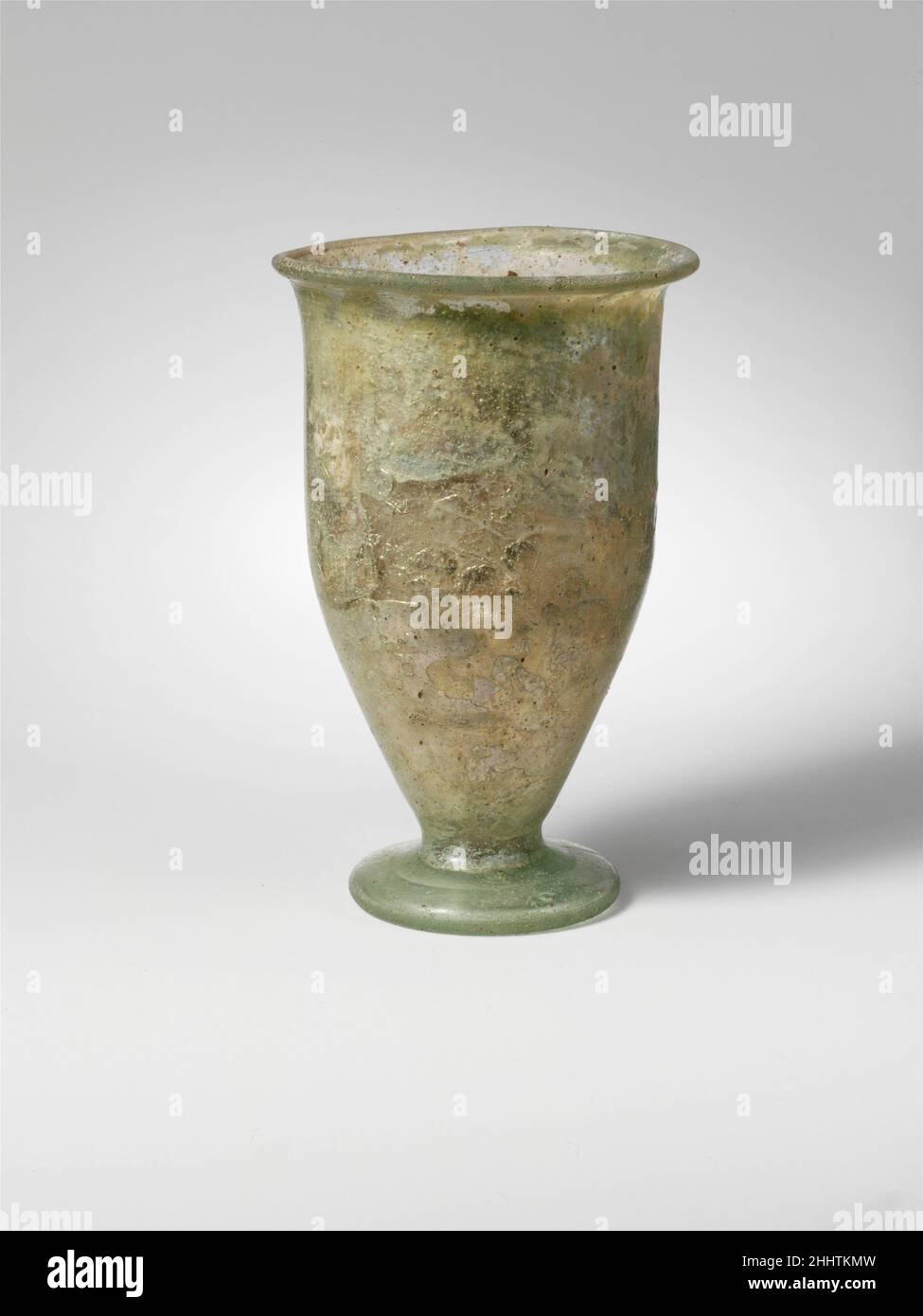 Glass beaker 4th century A.D. Roman Translucent pale blue green.Everted ...