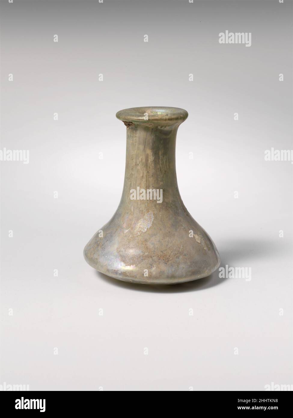 Glass bottle ca. 2nd–3rd century A.D. Roman Translucent pale blue green ...