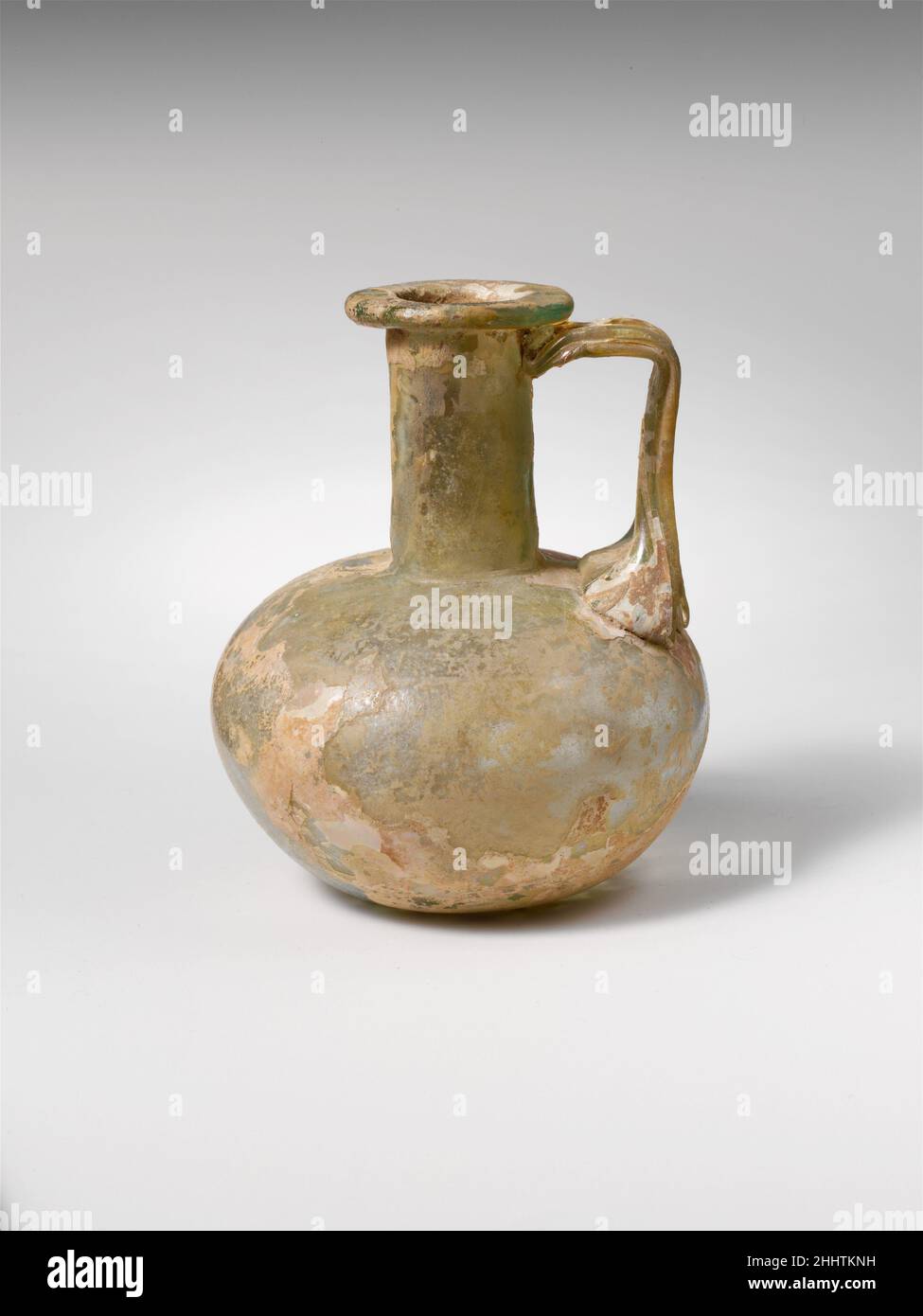 Glass jug 1st–2nd century A.D. Roman Small, one-handled jug.Translucent ...