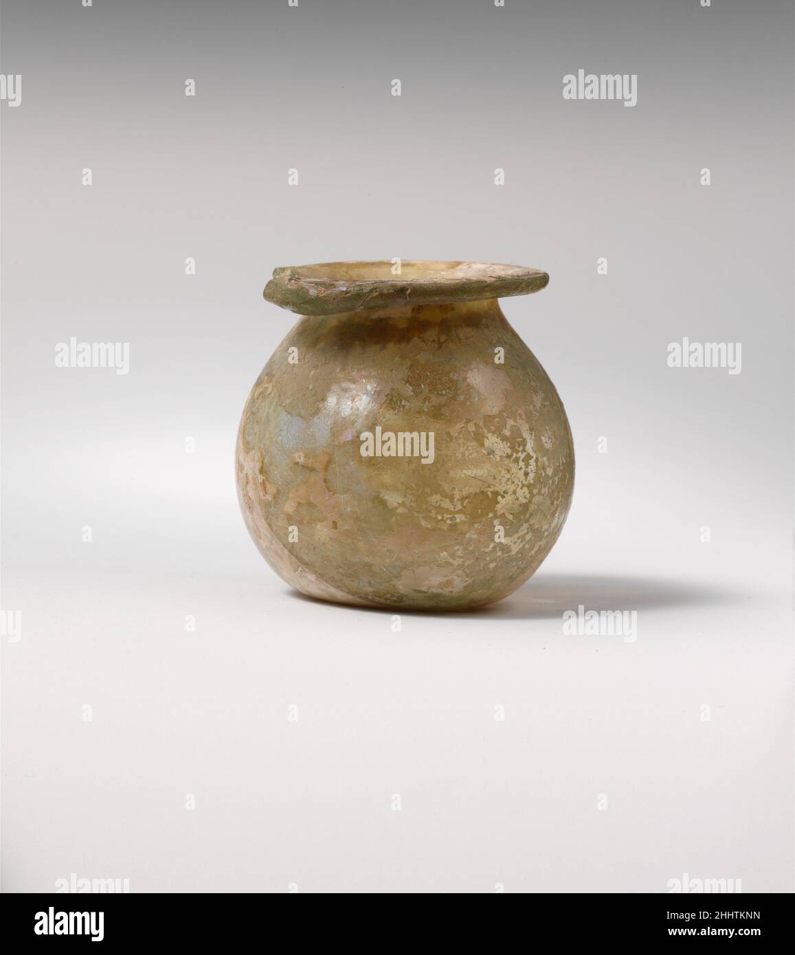 Glass jar 2nd–3rd century A.D. Roman Small jar.Colorless with blue ...